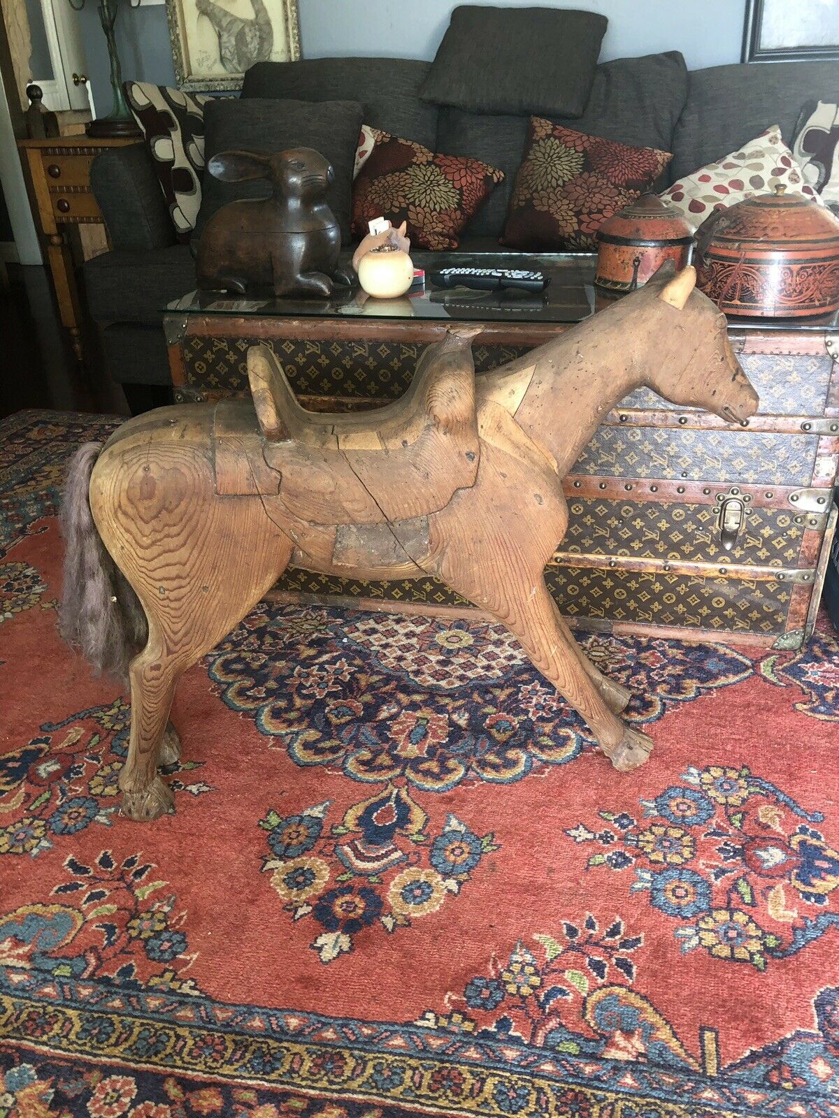 Antique/Vintage Wooden Carved Folk Art Primitive Horse Ranch Trade Sign ...