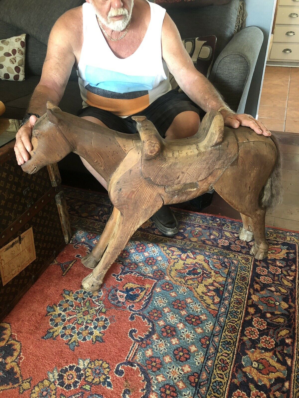 Antique/Vintage Wooden Carved Folk Art Primitive Horse Ranch Trade Sign ...