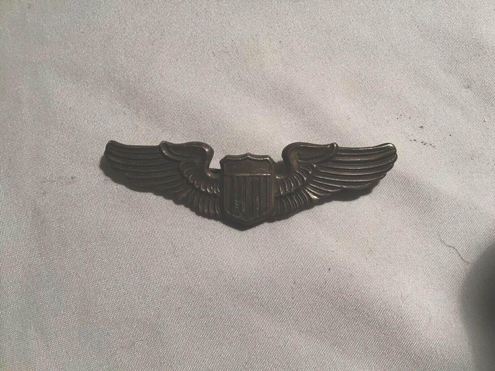 WWII US Air Corps Sterling 3 Inch Pilots Wings Insignia, NS Meyer, PB ...
