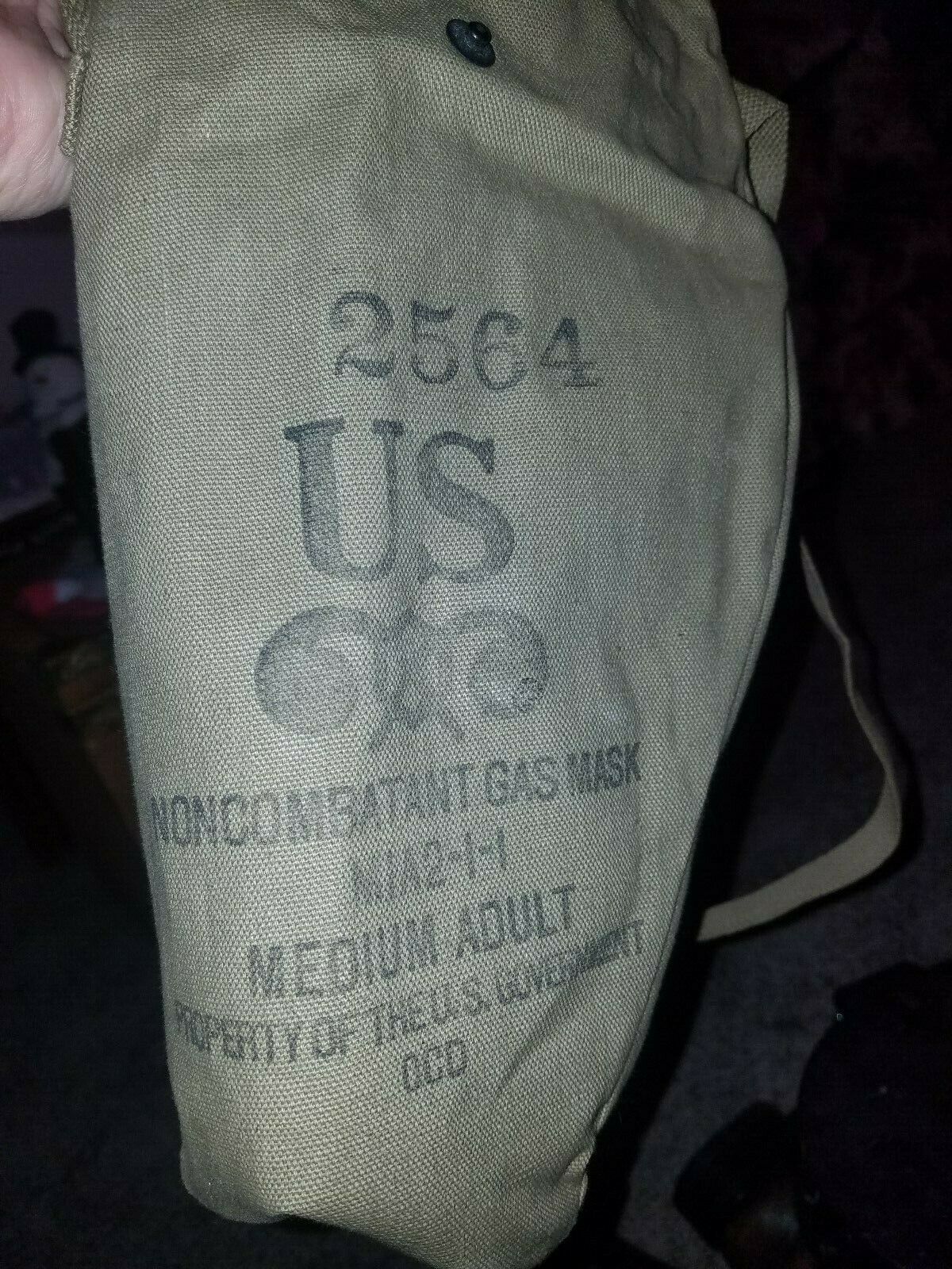 WWII WW2 Civil Defense US Army Gas Mask With Canister And Holder ...