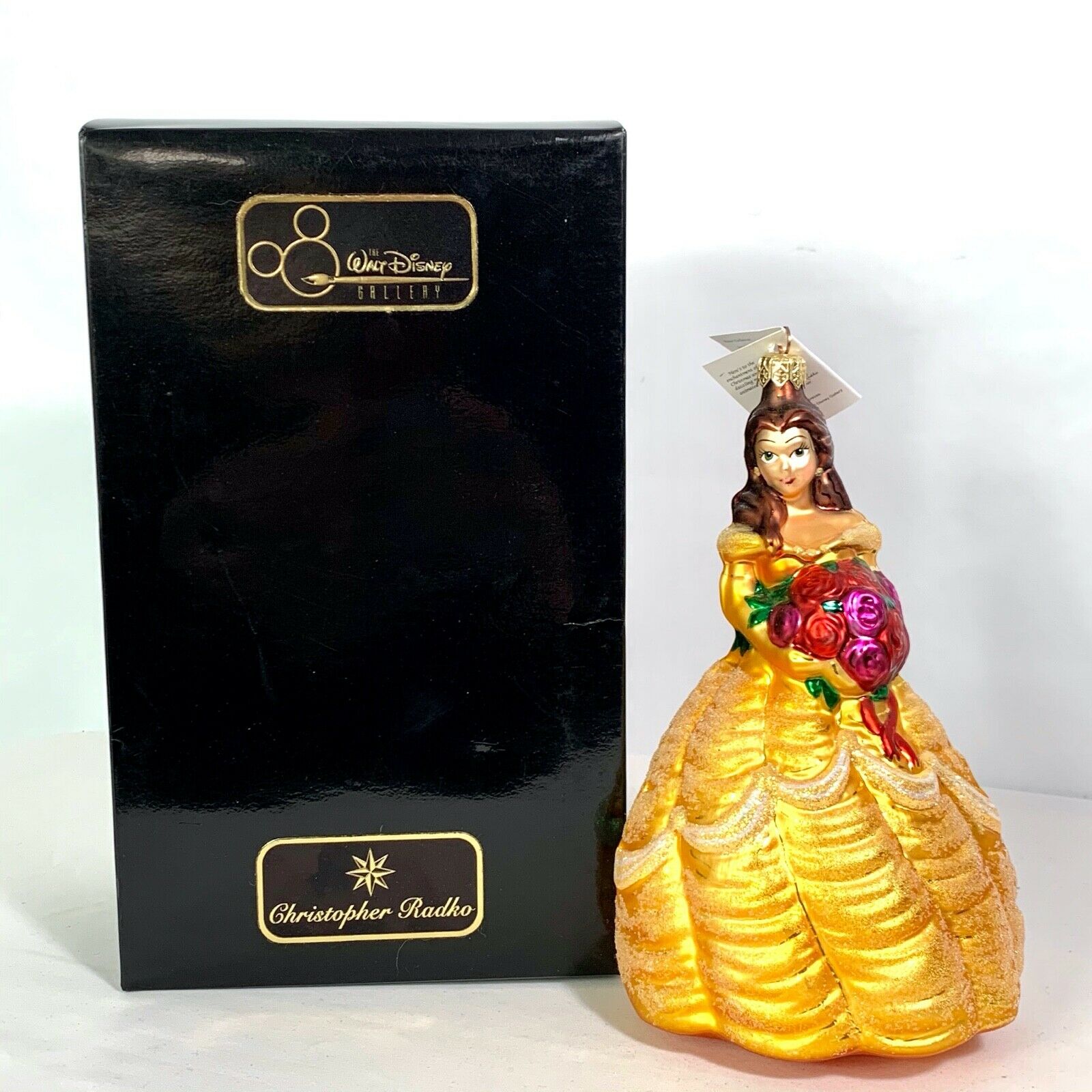 1998 Radko Disney Belle Glass Christmas Ornament Exclusive Limited Ed ...
