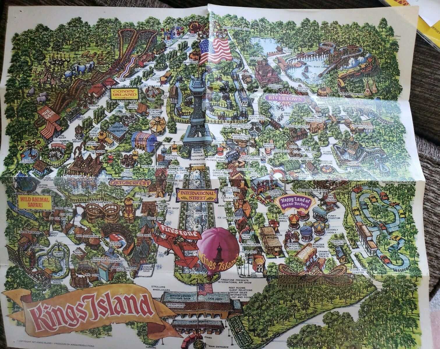 1977 Kings Island Amusement Theme Park Map Brochure Pamphlet | #15151951