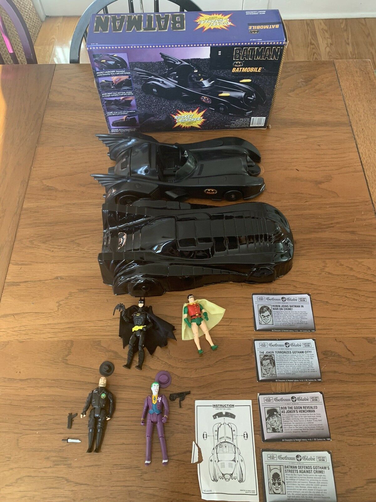 Vtg 1989 Batman Batmobile Concealed Rocket Launcher Toy Biz And Figures ...