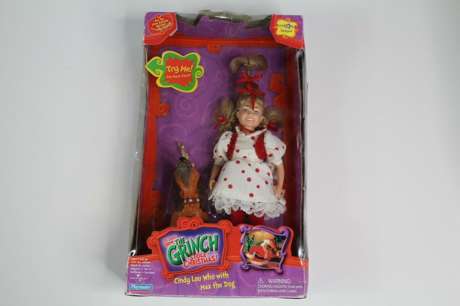 Doctor Seuss How The Grinch Stole Christmas Cindy Lou Who W/ Max ...