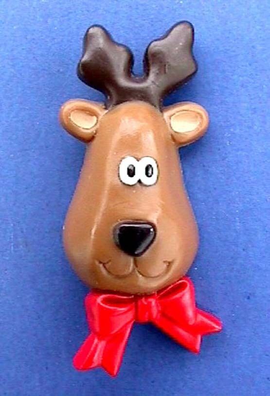 Hallmark PIN Christmas Vintage REINDEER RODNEY HEAD Holiday Brooch ...