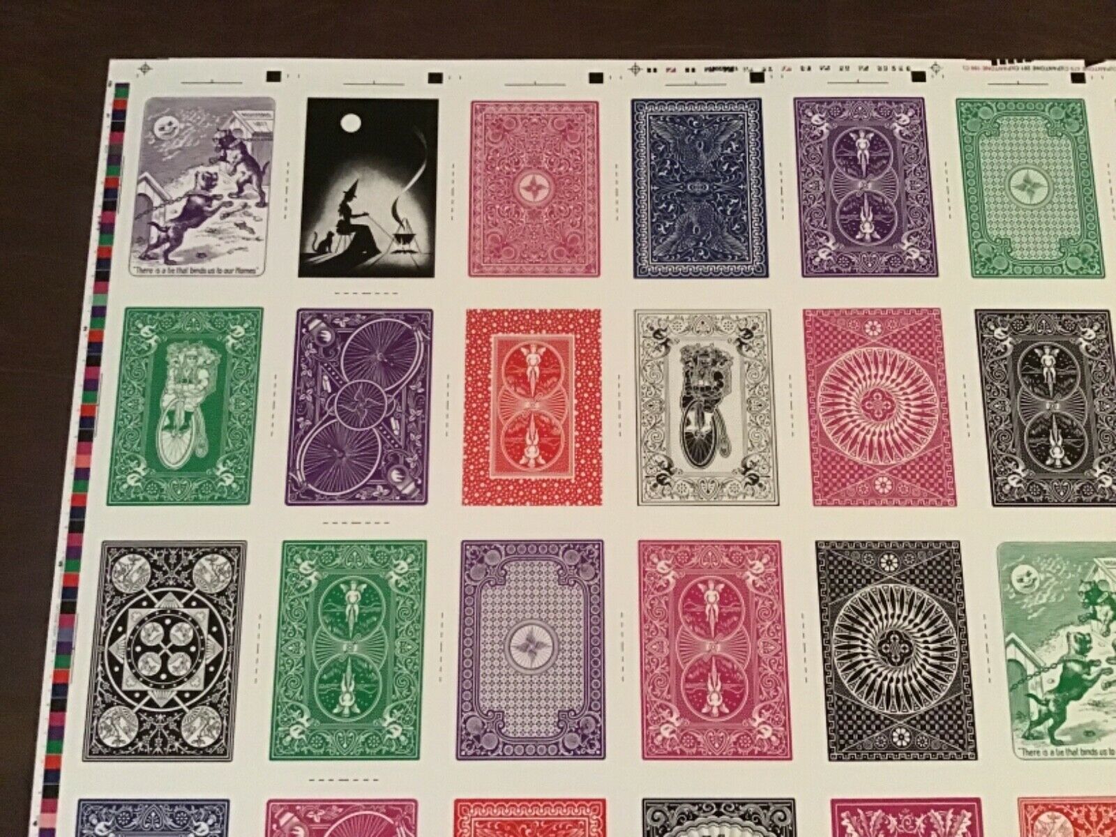 Rare US Playing Card Bicycle Uncut Sheet Of Gaff Playing Cards | #15208627