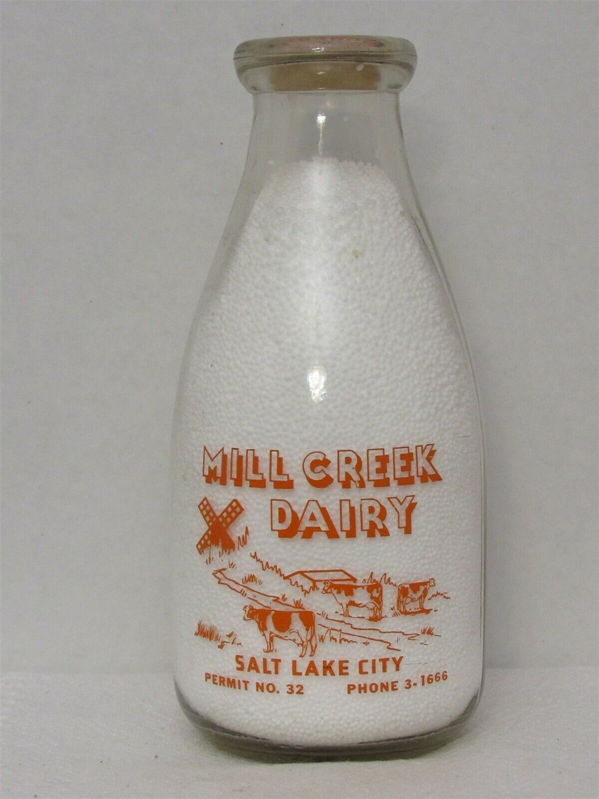 SRPQ Milk Bottle Mill Creek Dairy Farm Salt Lake City UT SALT LAKE CO ...