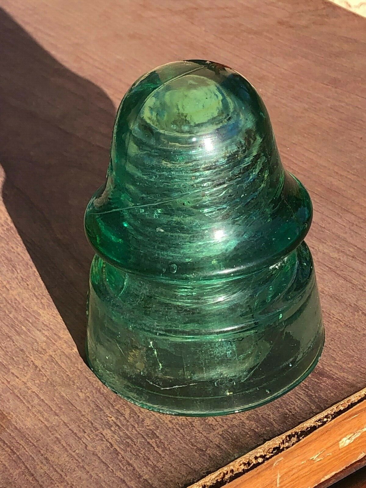 W. Brookfield Green Glass Insulator Cd 162 Embossing On Dome And Skirt ...