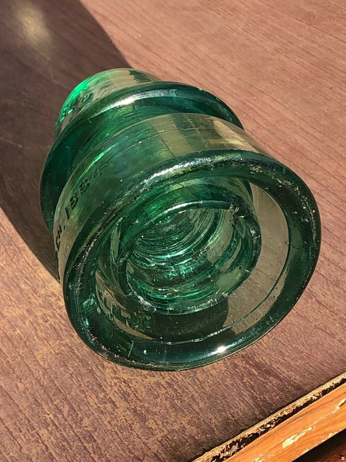 W. Brookfield Green Glass Insulator Cd 162 Embossing On Dome And Skirt ...