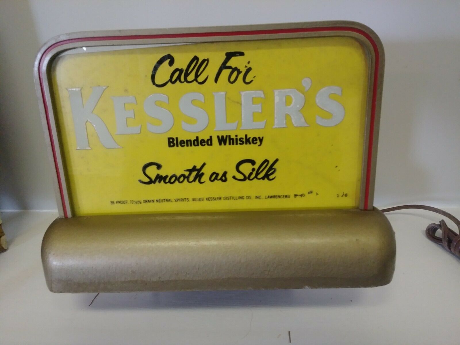 KESSLER ' S SMOOTH AS SILK WHISKEY CASH REGISTER SIGN | #15165342