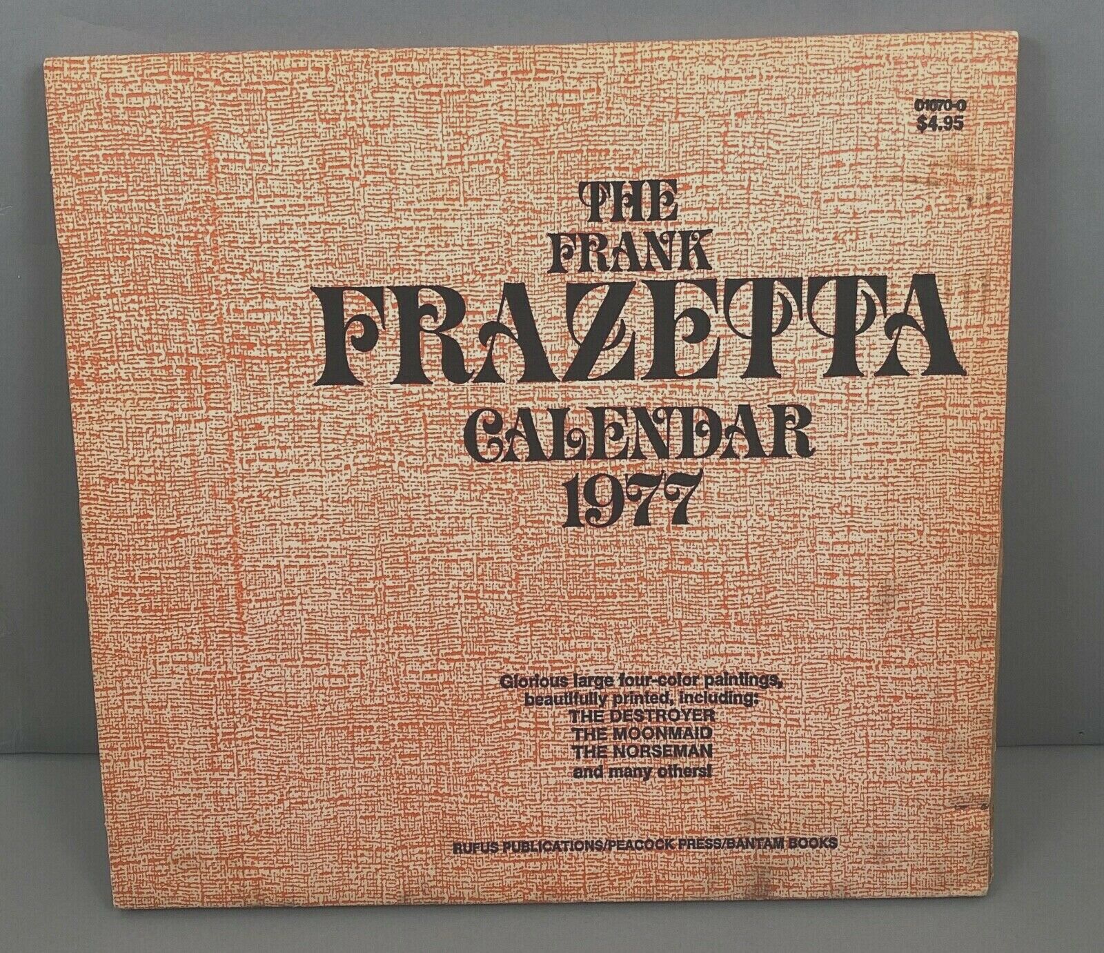 VINTAGE 1977 THE FRANK FRAZETTA FULL COLOR CALENDAR WITH CARDBOARD ...