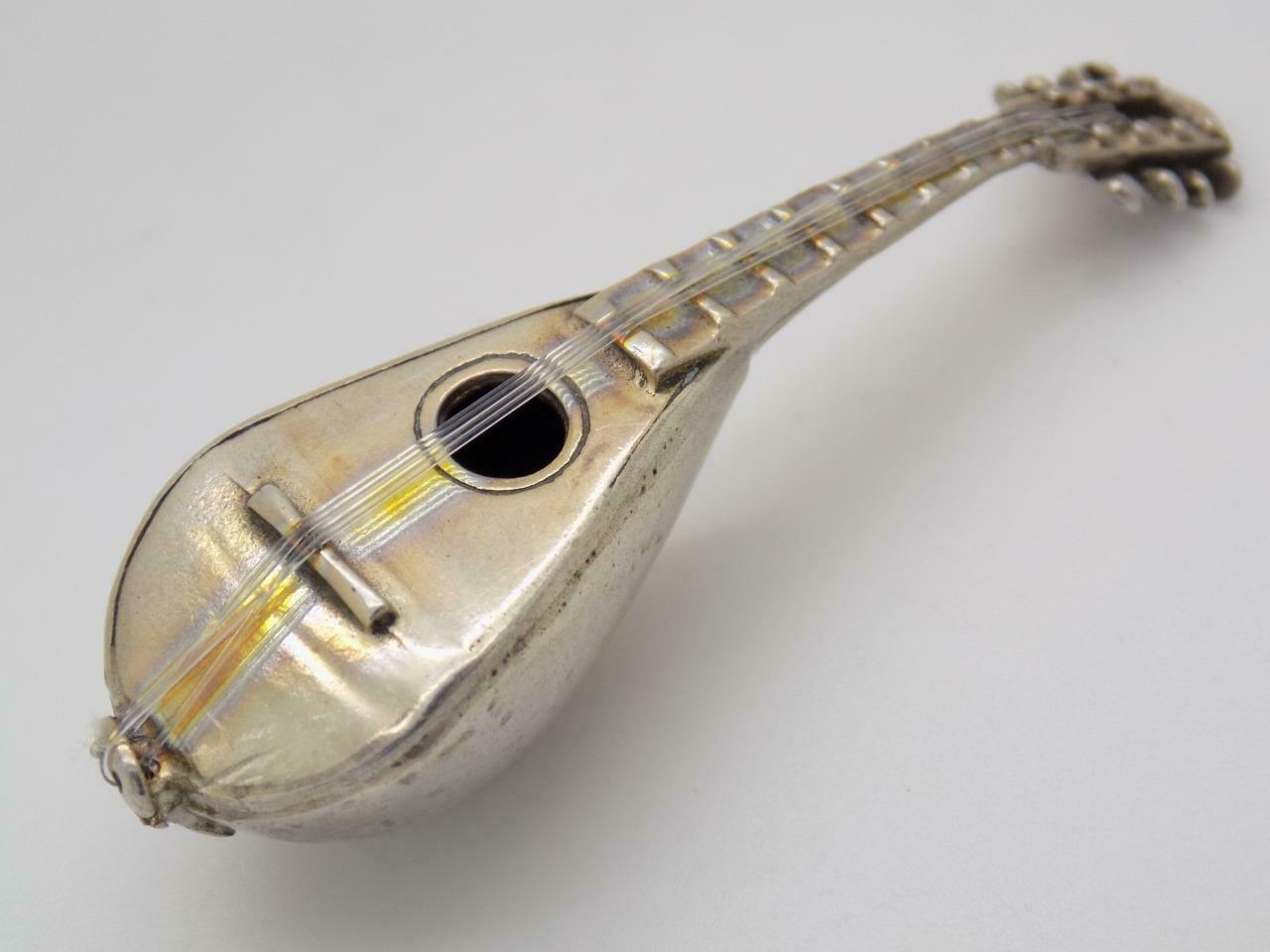 Vintage Solid Silver Italian Made Mandolin Instrument Hallmarked ...