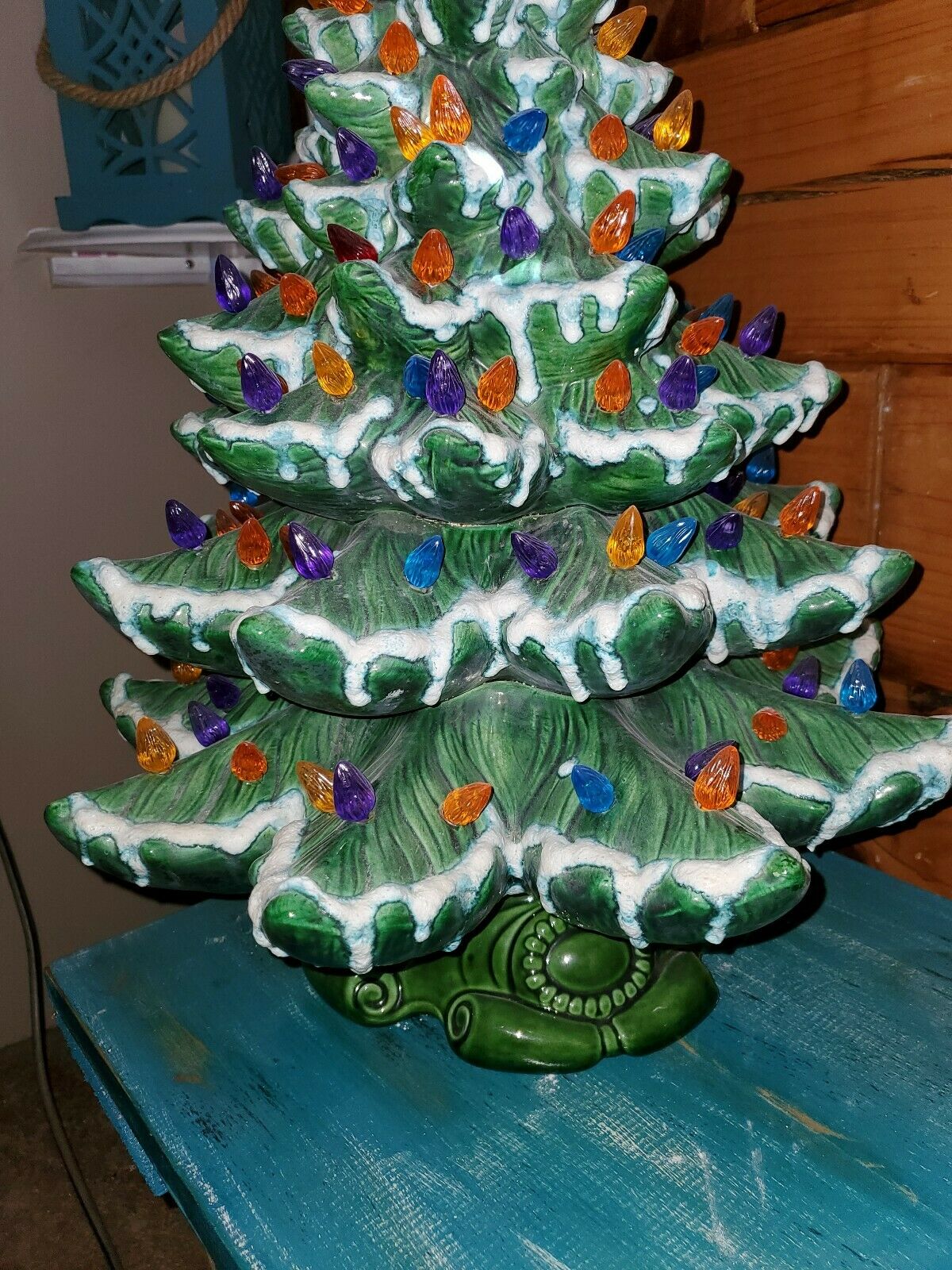 VTG Ceramic Christmas Tree Atlantic Mold Flocked 24 " Lighted | #14982759