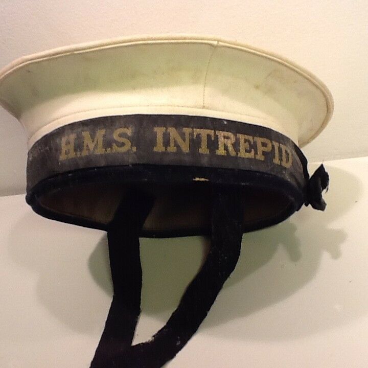 Vintage Navy Seaman Service Hat, HMS Intrepid, Falklands War, Signed ...
