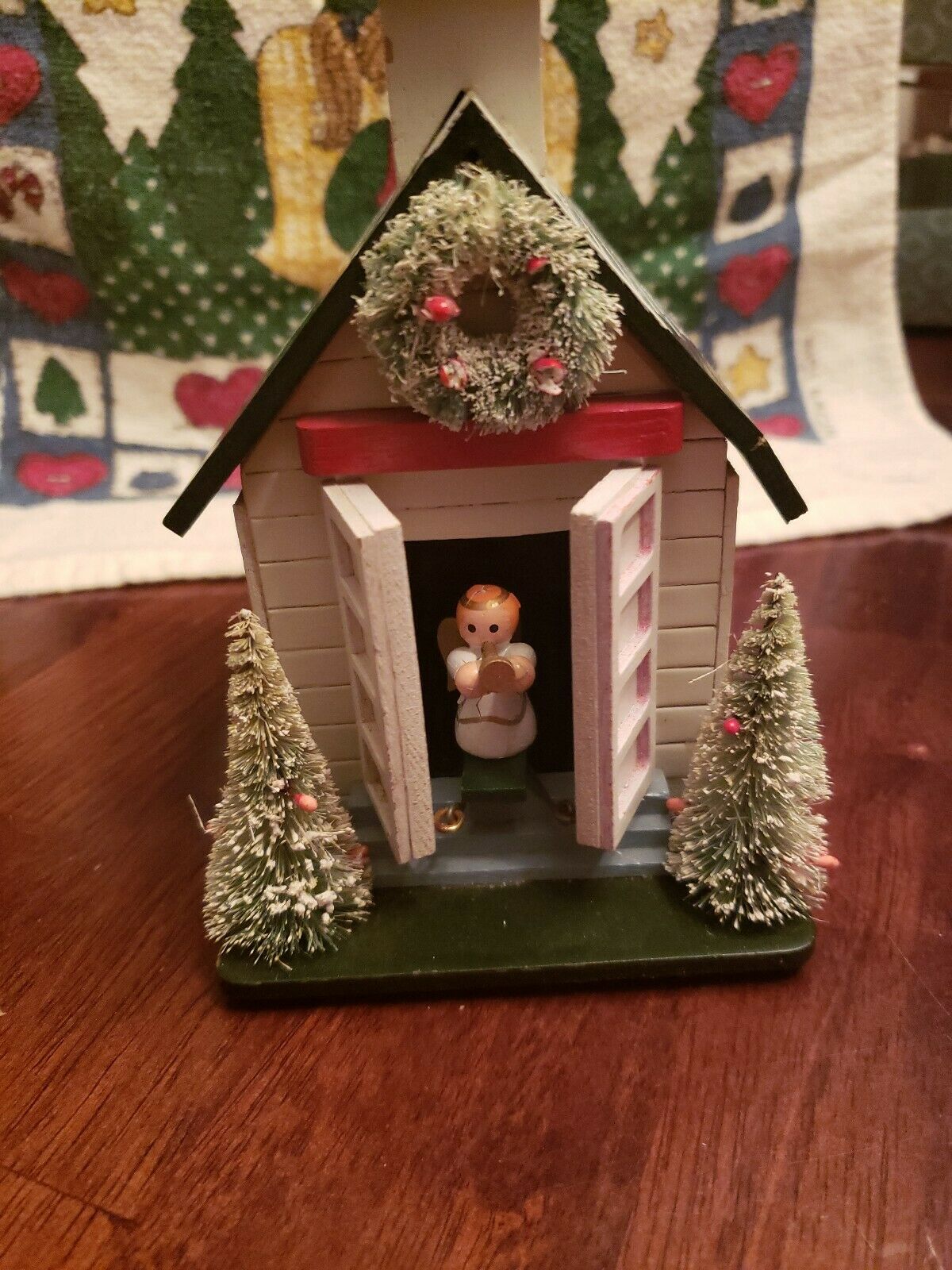 The San Francisco Music Box Company Wooden Christmas Animated Church ...