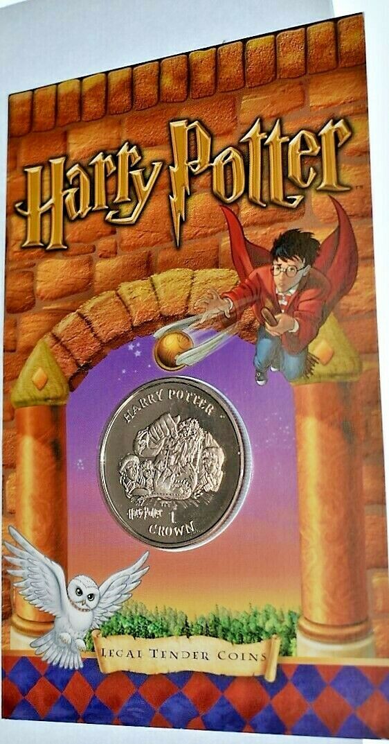 2001 HARRY POTTER 1ST YEAR OF ISSUE CROWN COIN ISLAND OF MAN BIRTH OF ...
