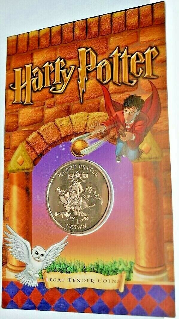 2001 HARRY POTTER 1ST YEAR OF ISSUE CROWN COIN ISLAND OF MAN QUIDDITCH ...