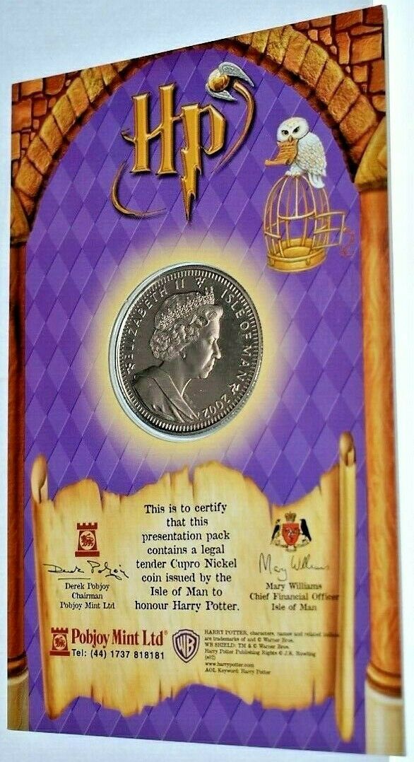 2002 HARRY POTTER 2ND YEAR OF ISSUE CROWN COIN ISLAND OF MAN - ARRIVES ...