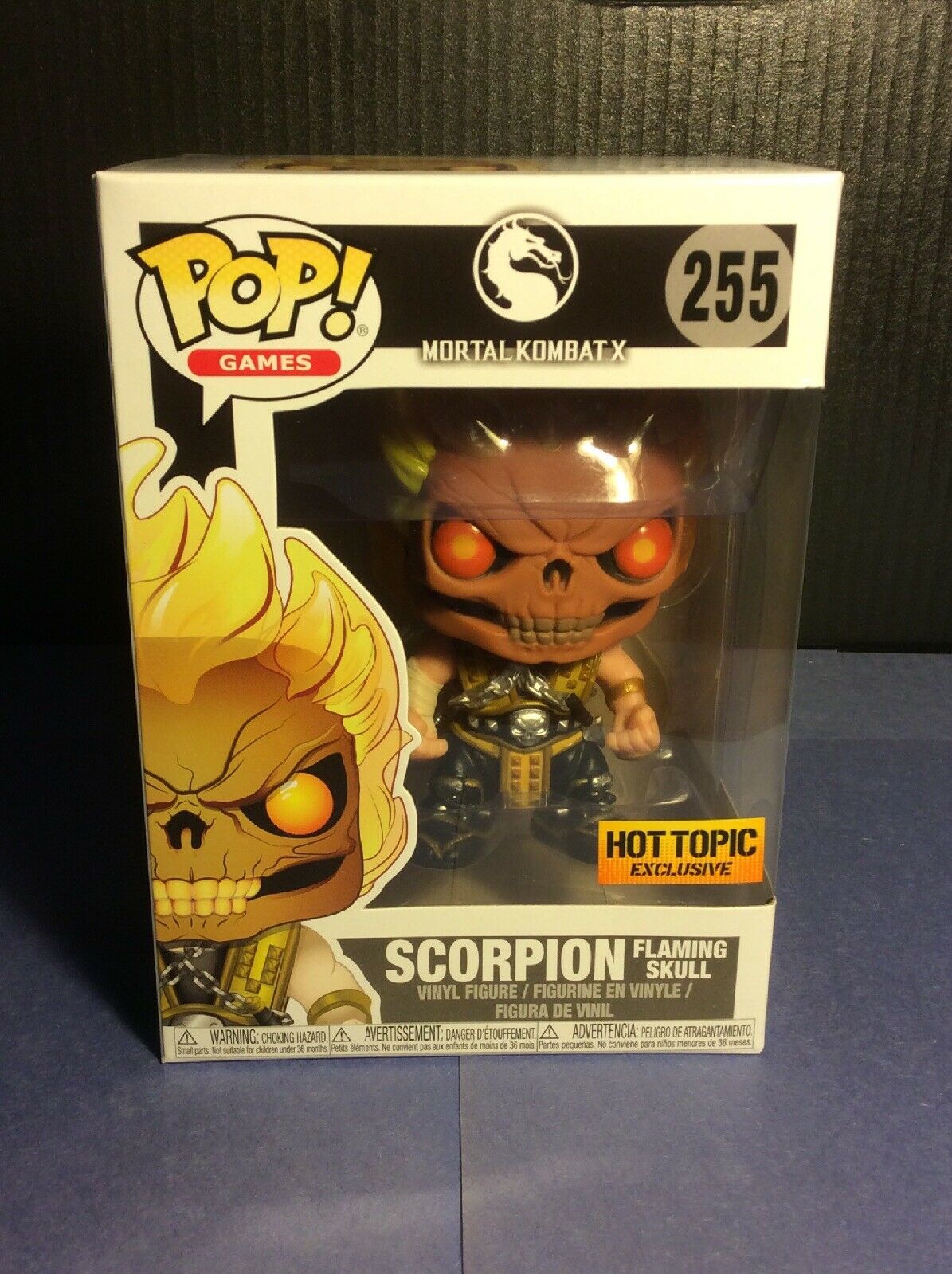 Hot Topic Exclusive Mortal Kombat Scorpion Flaming Skull Funko Pop ...