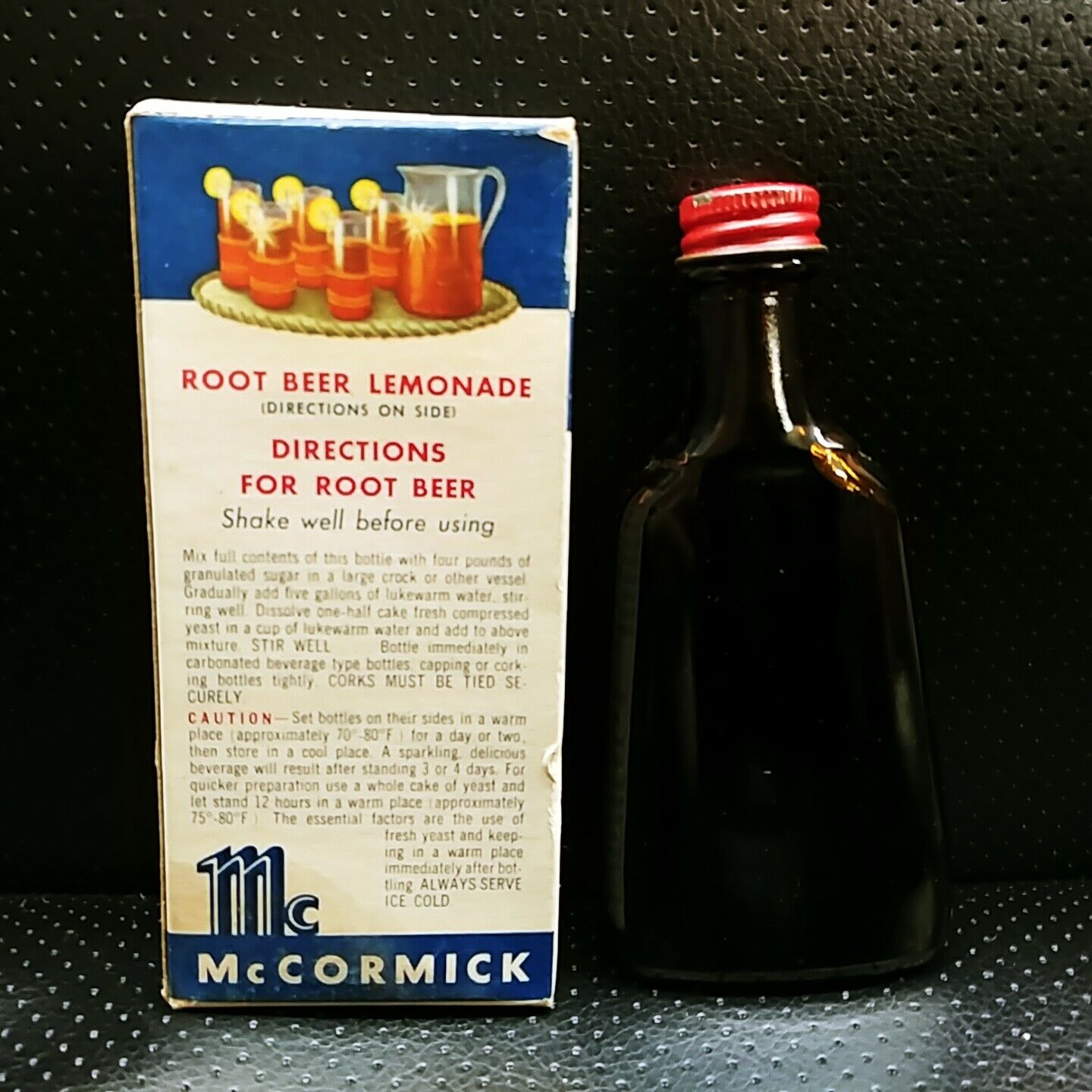 Vintage McCormick Root Beer Concentrate Bottle W/ Box | #14958760