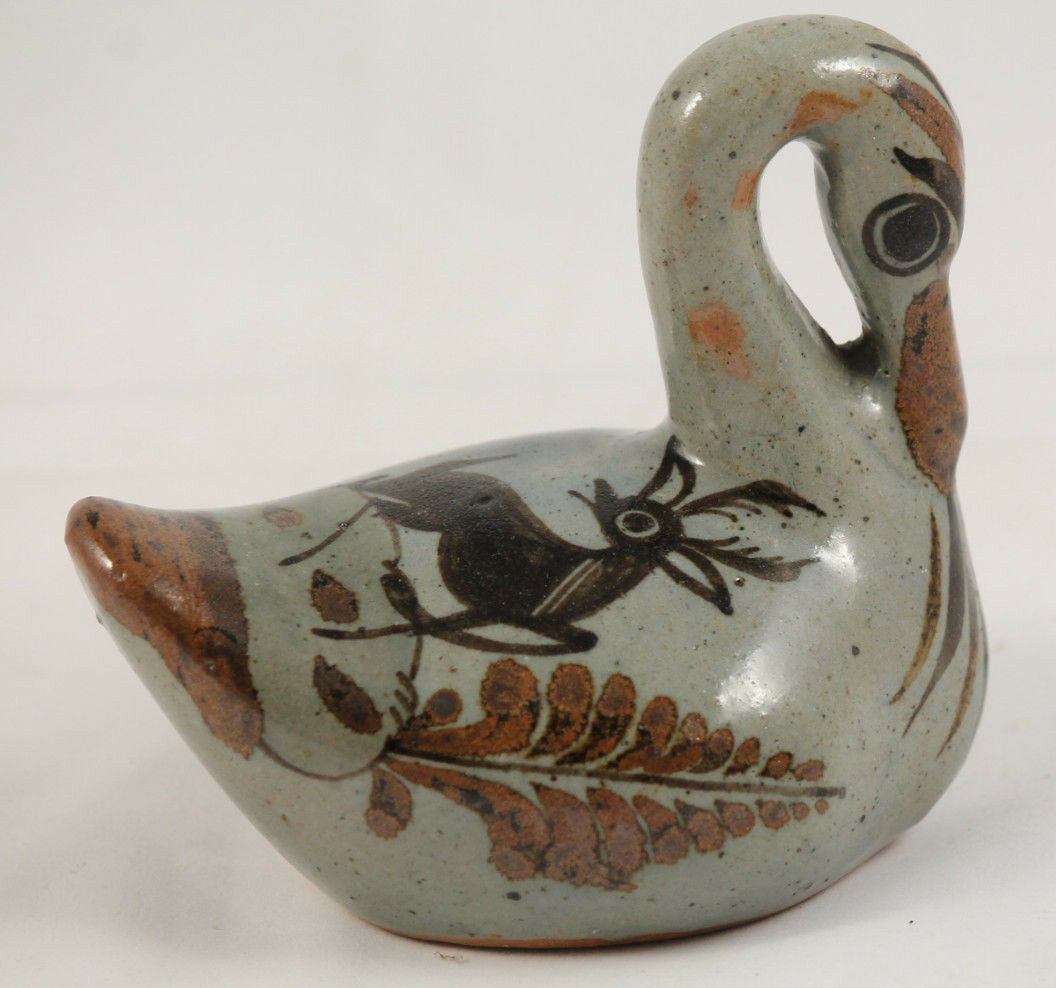 Mexican Ceramic Swan Handmade/Painted Folk Art Collectible Decorative ...