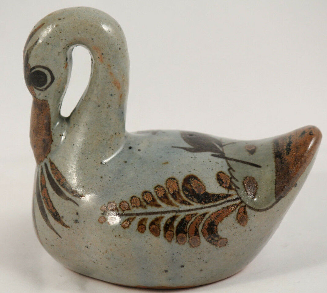 Mexican Ceramic Swan Handmade/Painted Folk Art Collectible Decorative ...