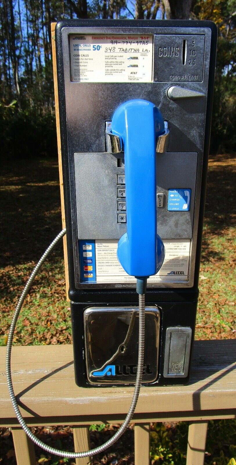 Vintage GTE Automatic Electric ALLTEL Telephone Booth Pay Phone Sign ...