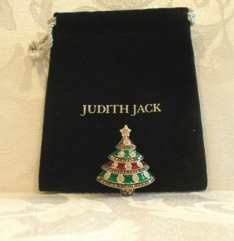 Judith Jack Sterling Silver Christmas Tree Pin / Brooch | #15084708