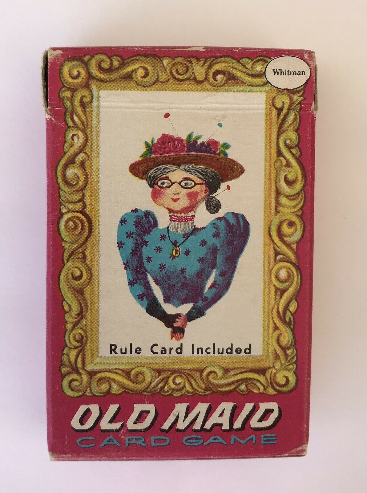 WHITMAN VINTAGE OLD MAID DECK OF PLAYING CARDS GREAT GRAPHICS BOX ...