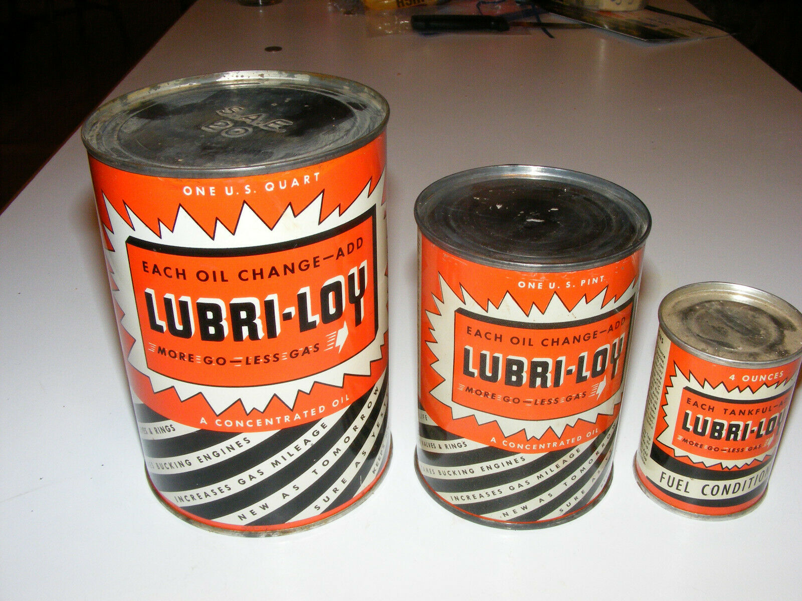 Vintage Full Graphics Lubri - Loy Motor Oil 3 Sizes Set | #14878753