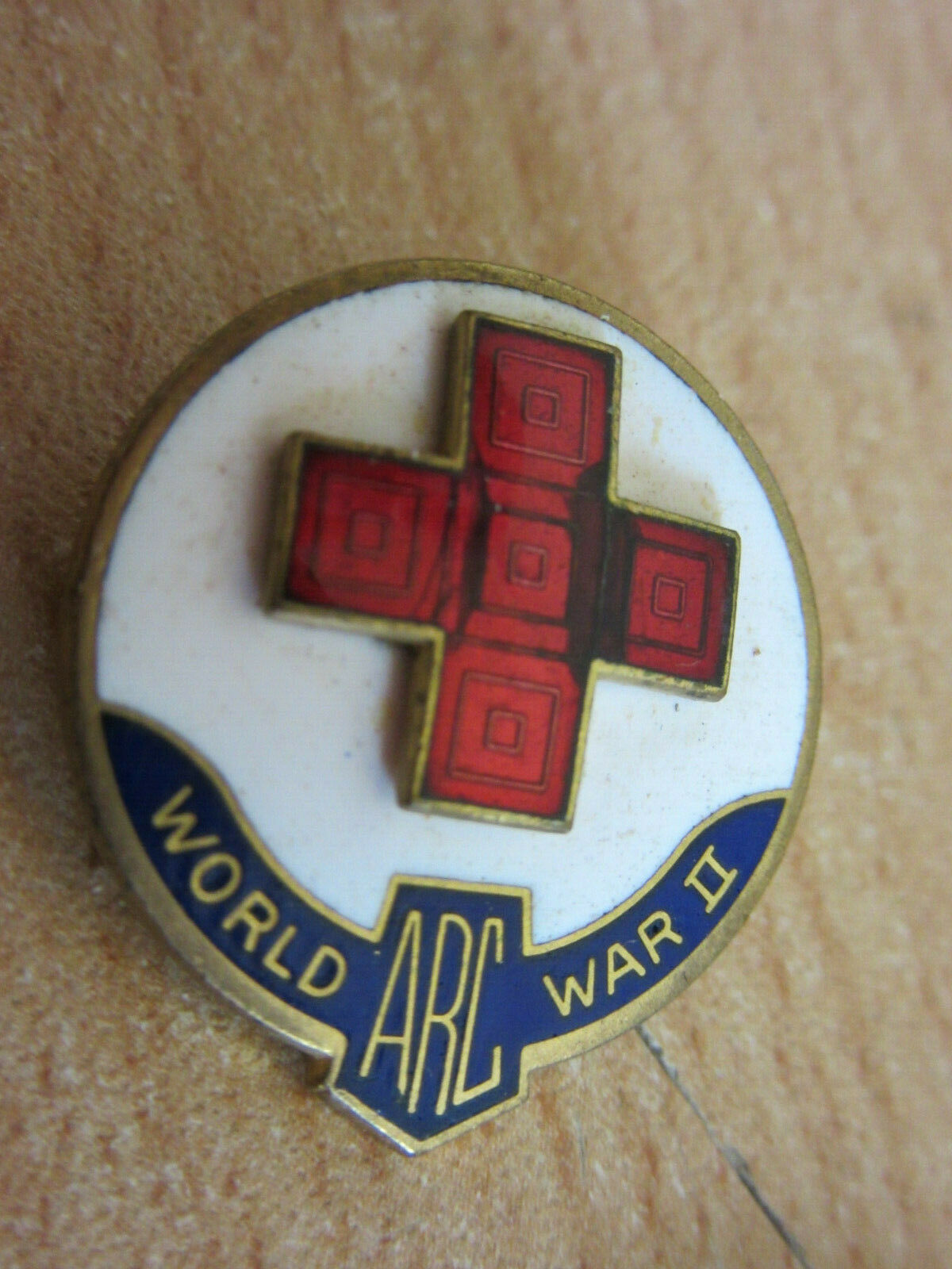 2 Vintage World War 2 Enameled American Red Cross Badge Buttons | #14898093