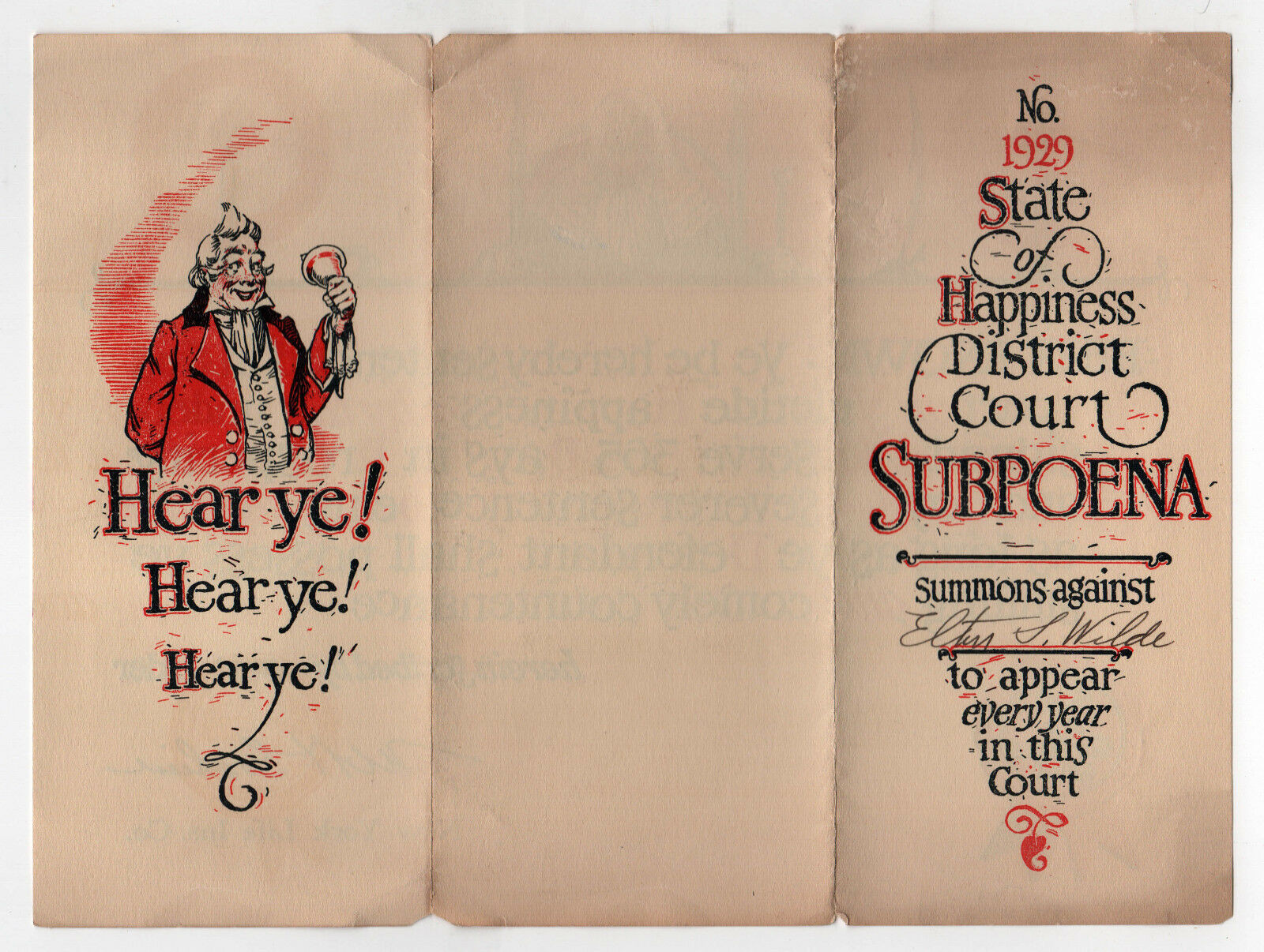 VINTAGE MERRY CHRISTMAS CARD Xmas YORK LIFE Legal HAPPINESS SUBPOENA ...