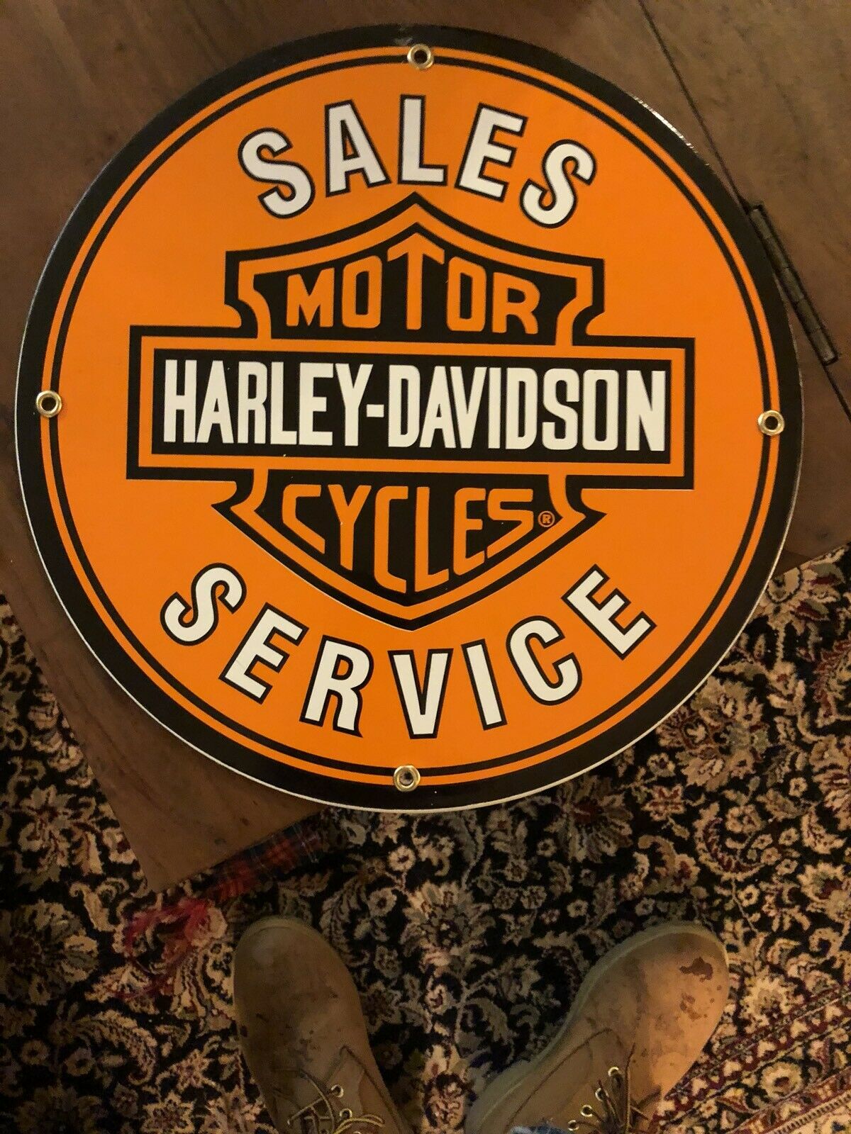Harley Davidson Porcelain Sign. Sales And Service | #14802712