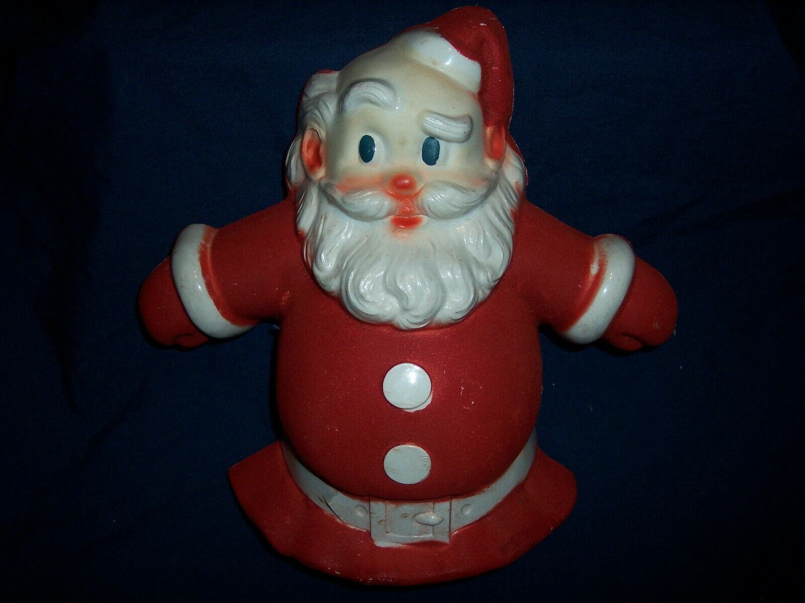 Vintage Plastic And Metal 3D Santa Claus Lighted Wall Hanging Early ...