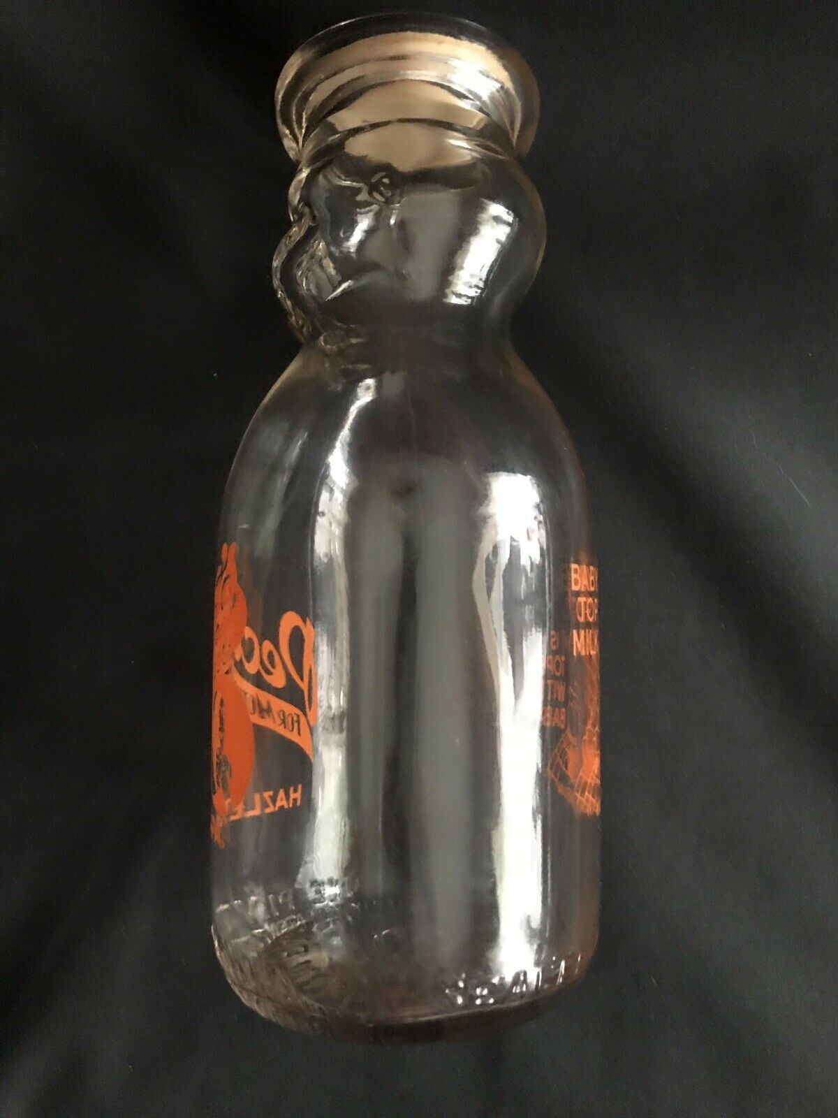 PECORA ' S DAIRY PINT MILK BOTTLE BABY FACE WITH CAP HAZLETON PA ...