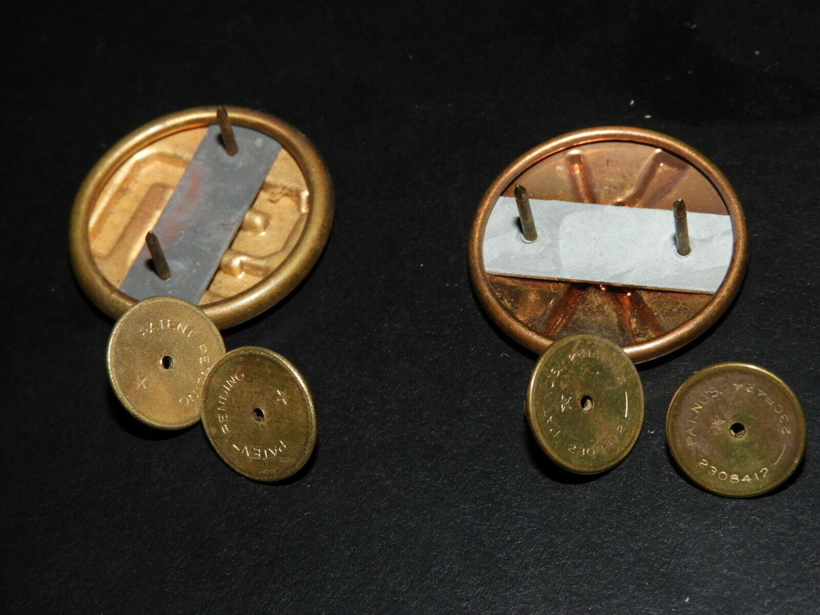 WW2 US Army Enlisted Infantry Collar Discs Brass Clutch Back Set ...