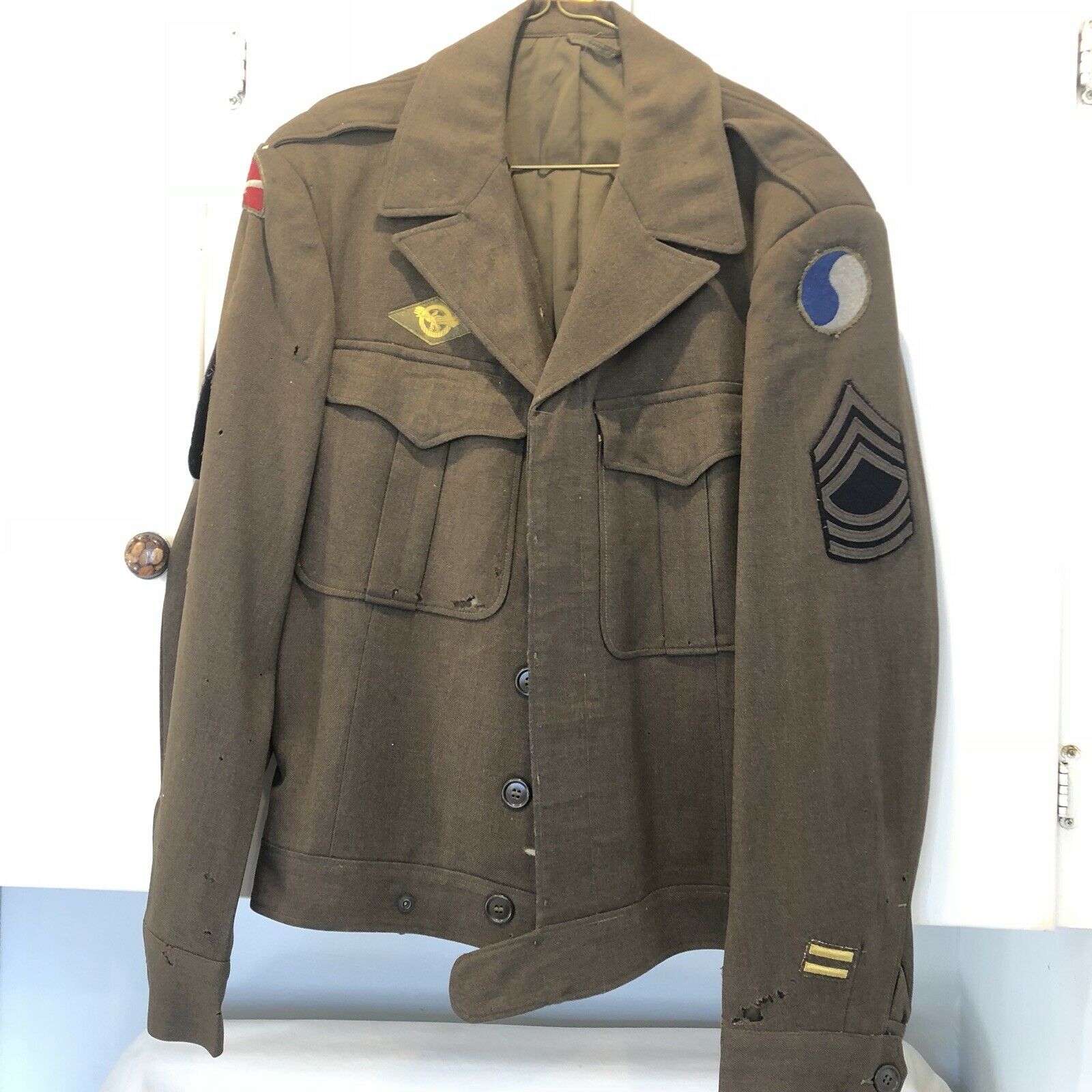 1944 WW2 WWII Army W/ Patches OliveIke Wool Field Jacket Uniform ...