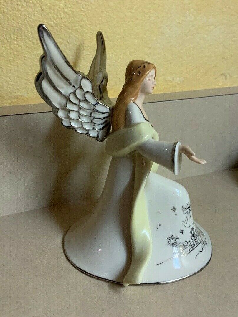 Hawthorne Village Silver Blessings Nativity Angel Of Praise Porcelain ...