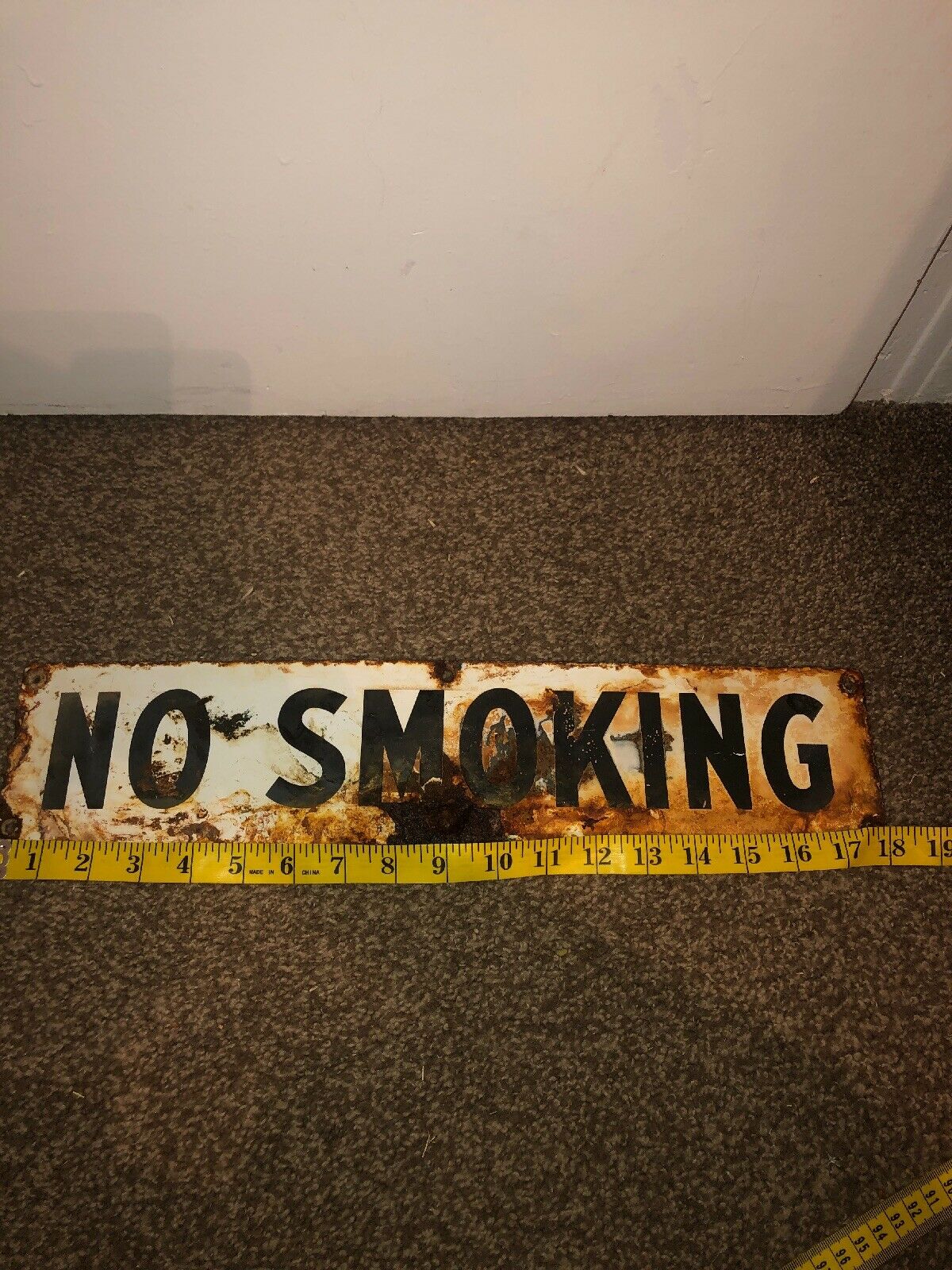 Vintage Porcelain No Smoking Sign | #14763800