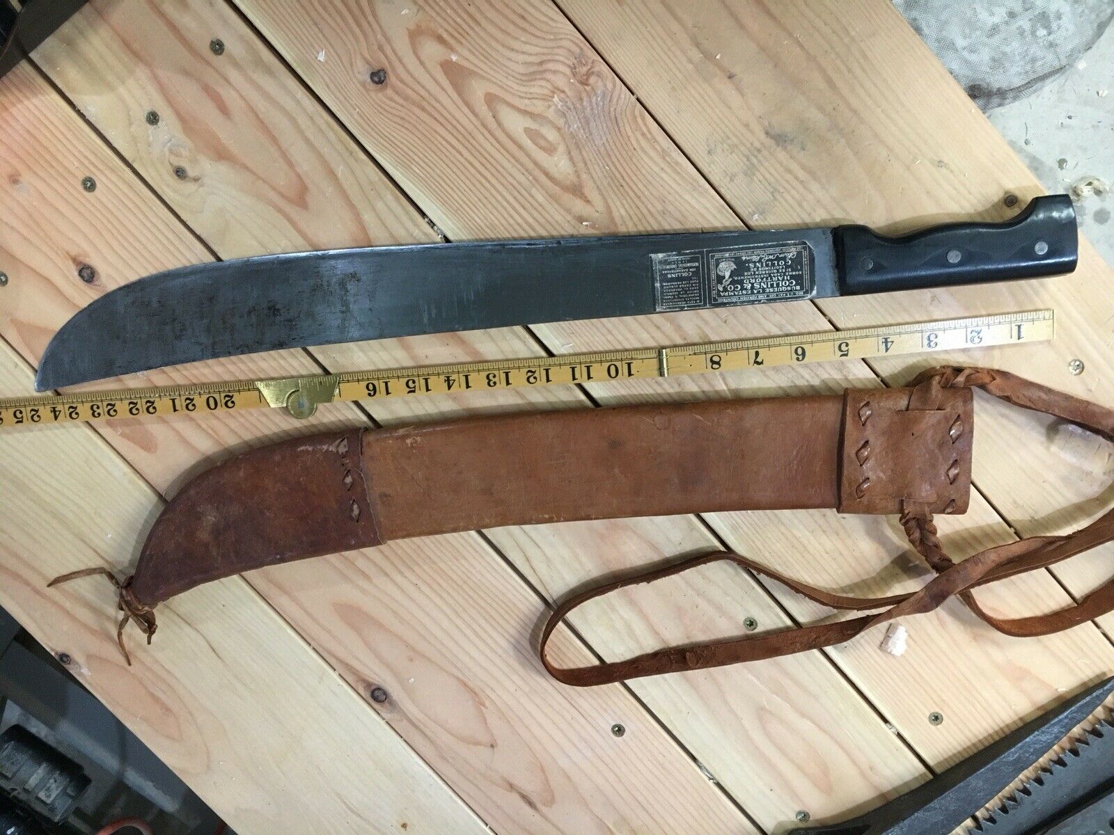 Vintage Collins & Co. Legitimus Machete W/Leather Sheath | #14722197