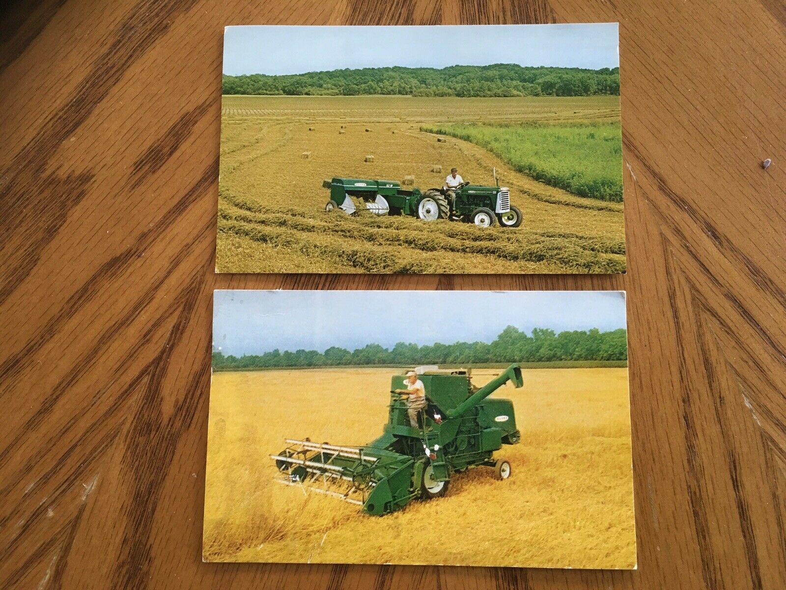 1960 THE OLIVER FAIR POSTCARDS, MODEL 25 COMBINE, MODEL 62 BALER ...