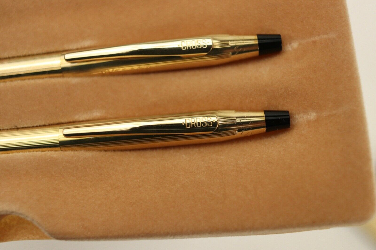Vintage Cross 1/20 10k Gold Filled Ballpoint Pen, Pencil Set W/ Case ...