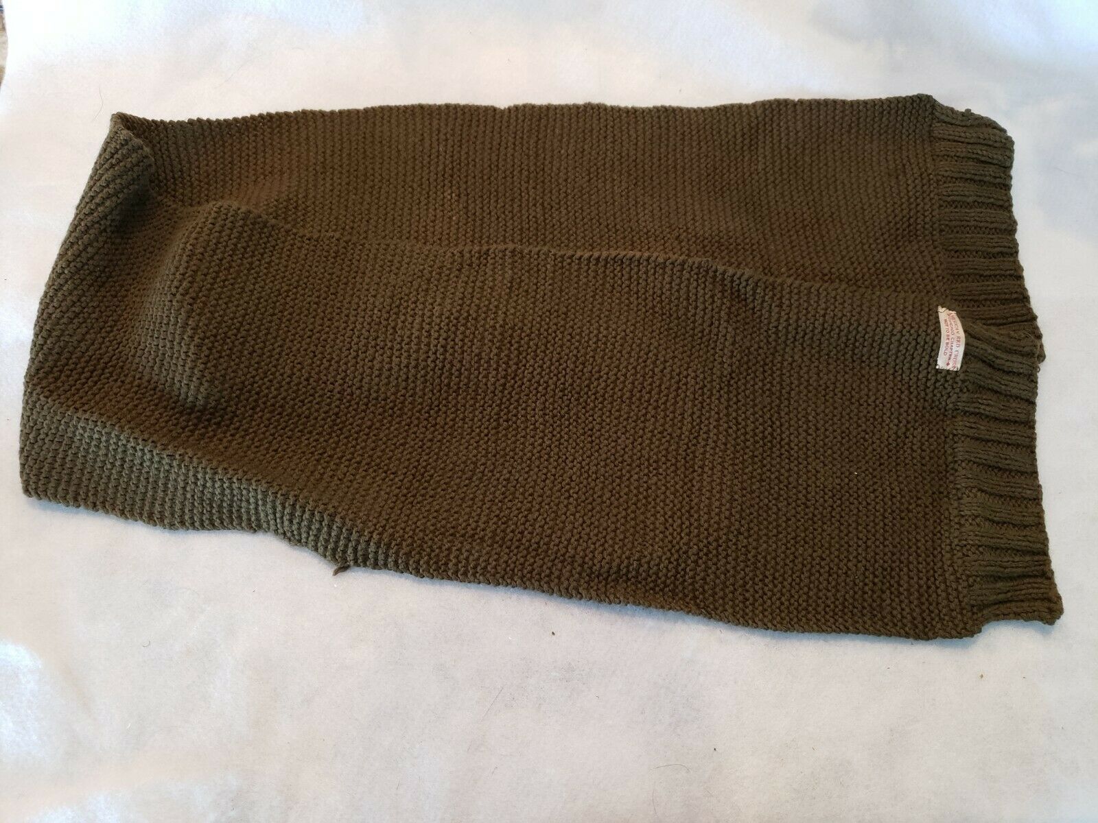 WW2 Home Front Made OD Green Scarf For GI Use W/ American Red Cross ...