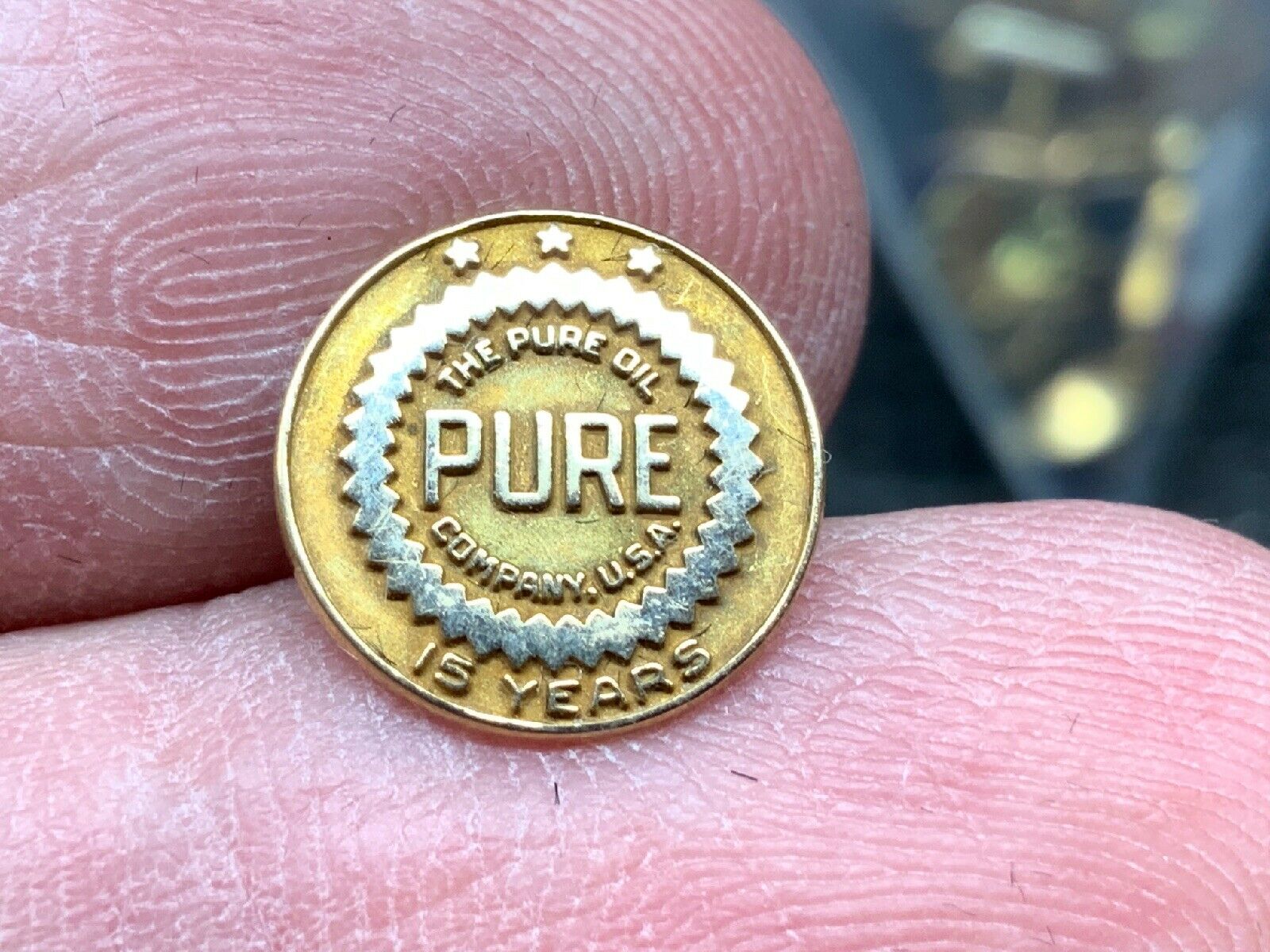 The Pure Oil Company 10k Gold Vintage 15 Years Of Service Award Pin ...