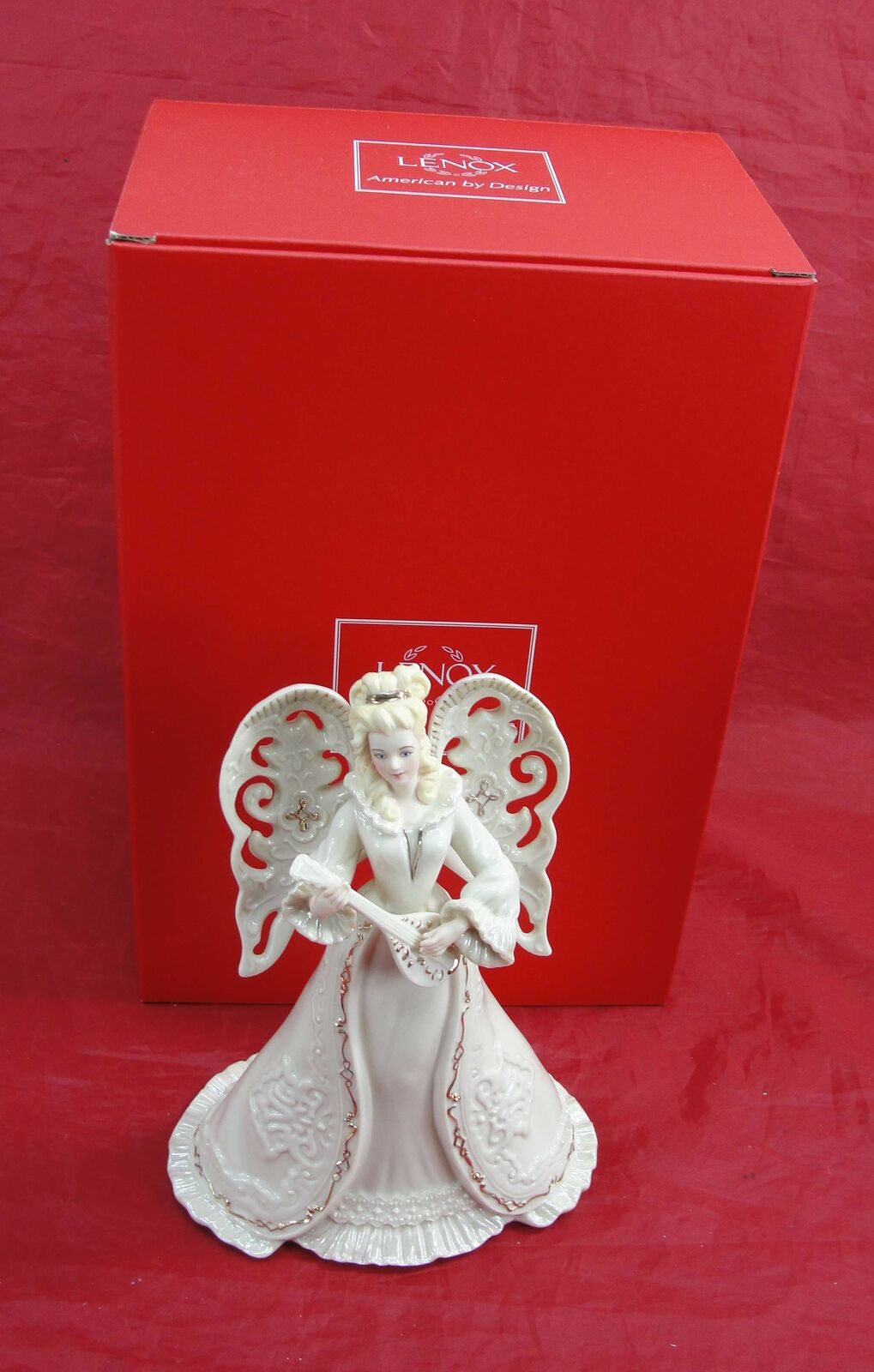 LENOX ANGEL SERENADE CHRISTMAS TREE TOPPER W/BOX 853519 PIERCED ...