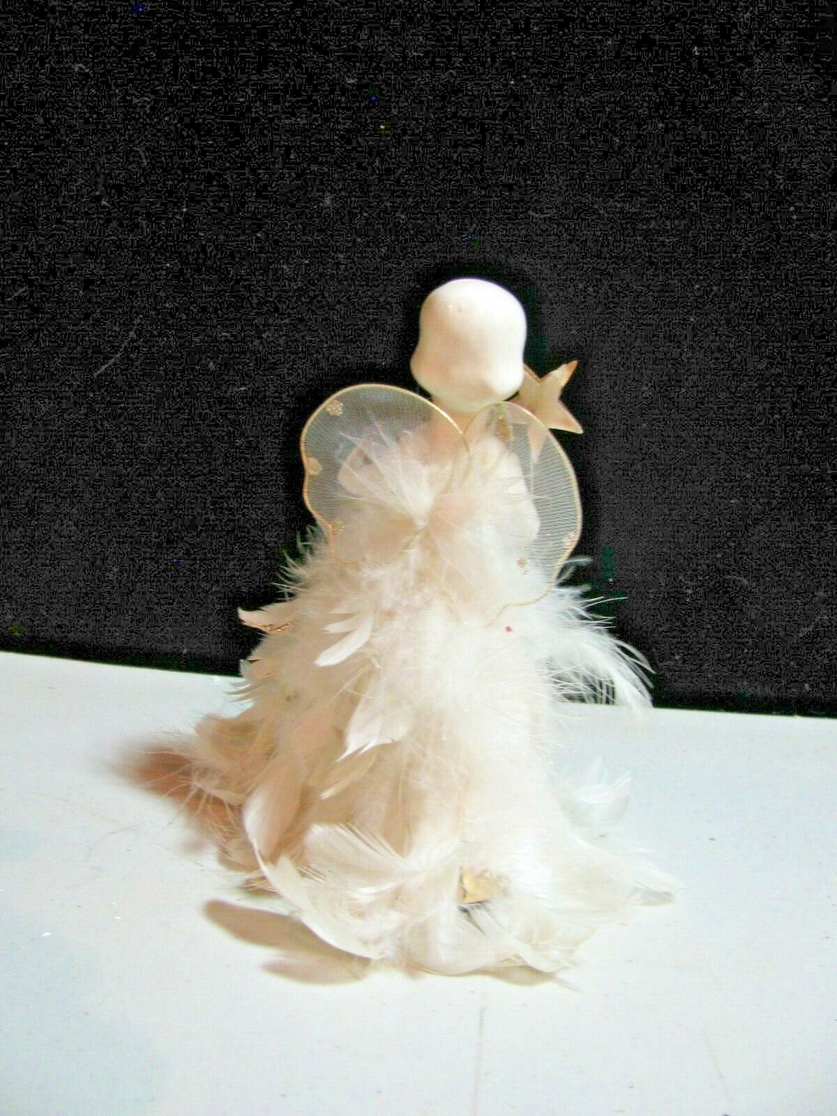 VINTAGE CHRISTMAS DECORATION FEATHER ANGEL TREE TOPPER JAPAN | #14599577