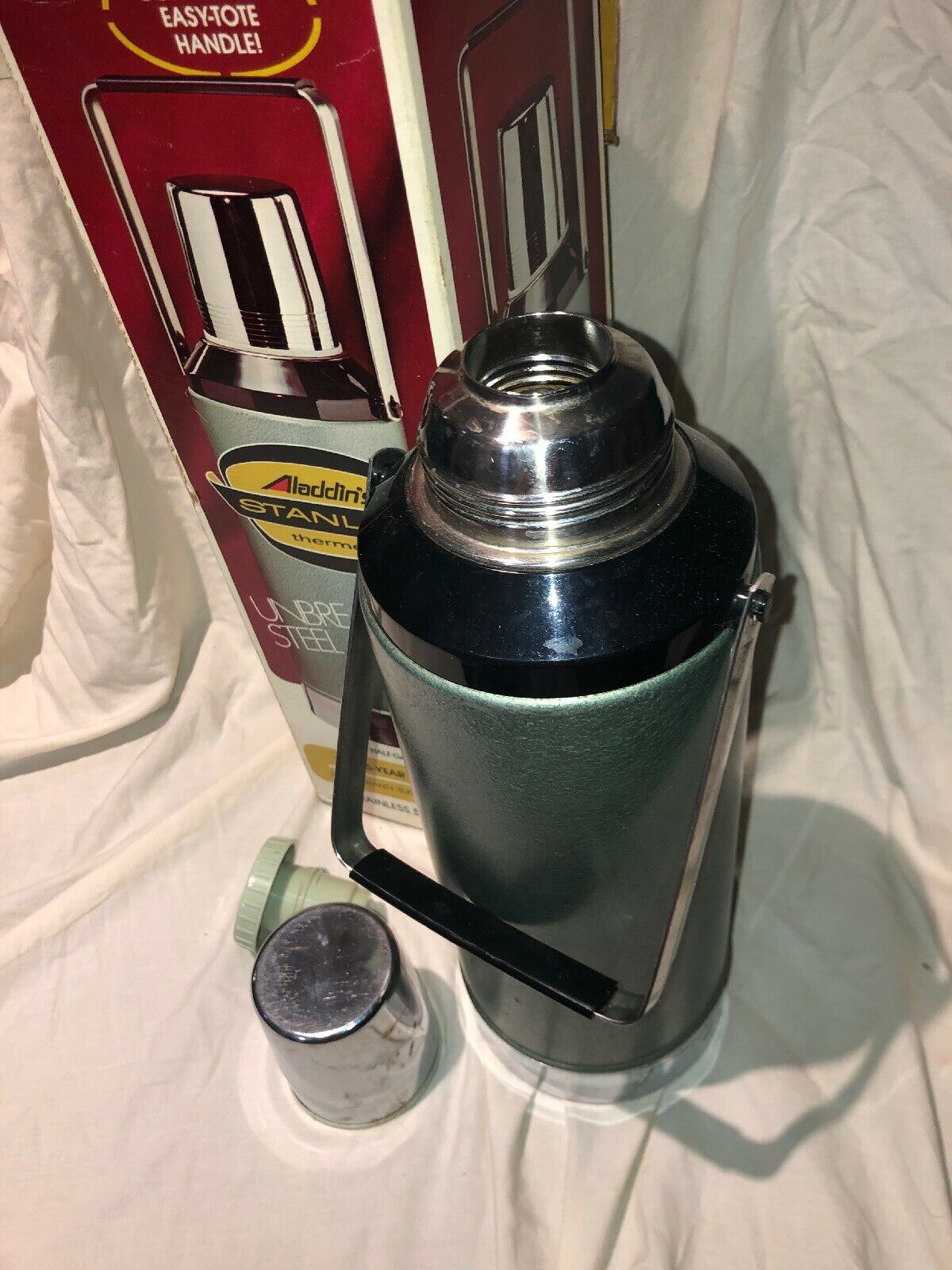 Vintage 1976 Aladdin Stanley 1 Qt Steel Insulated Thermos Bottle Box ...