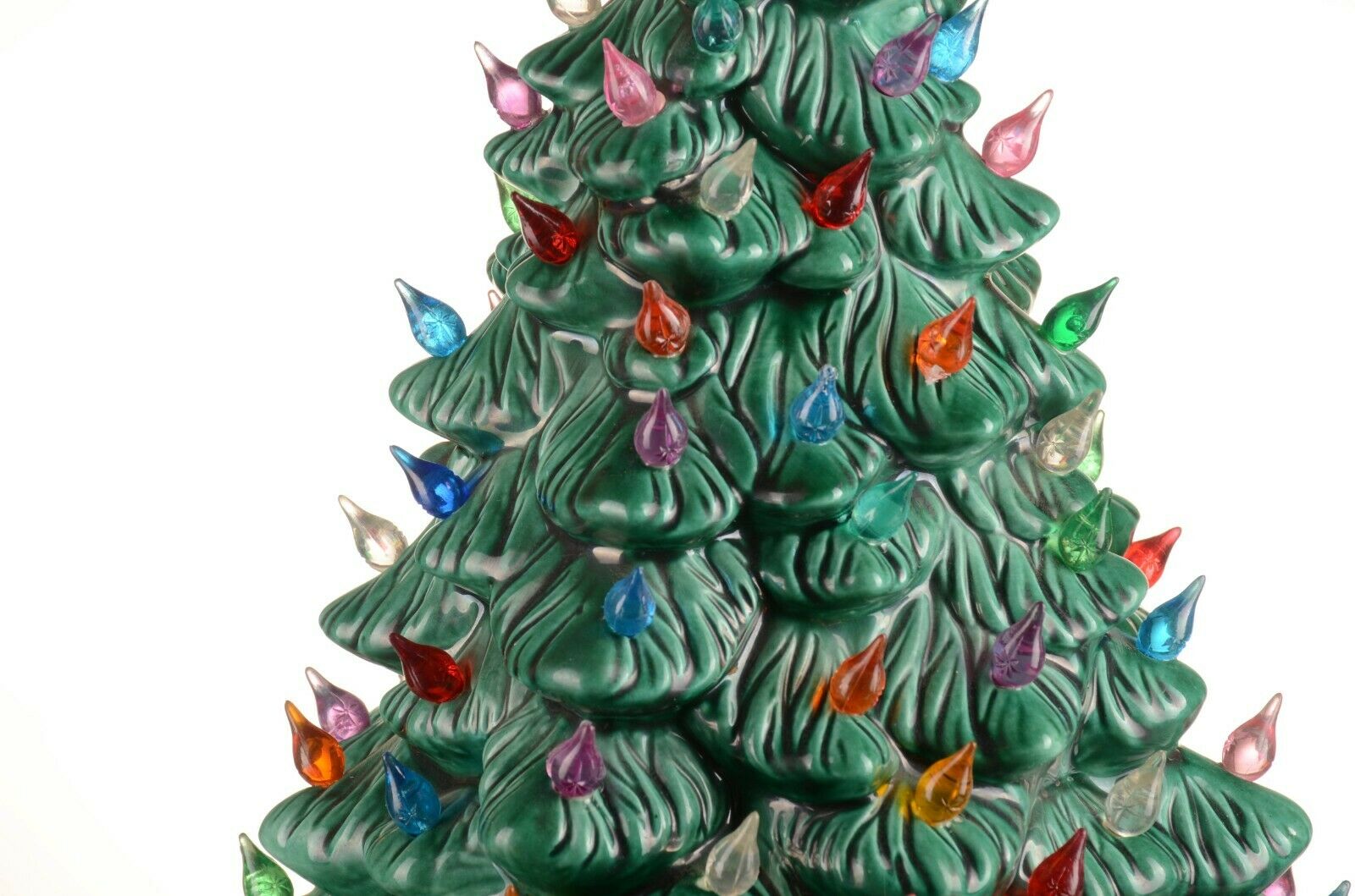 Vintage Ceramic Holland Mold Christmas Tree W Star Shaped Lighted Base ...