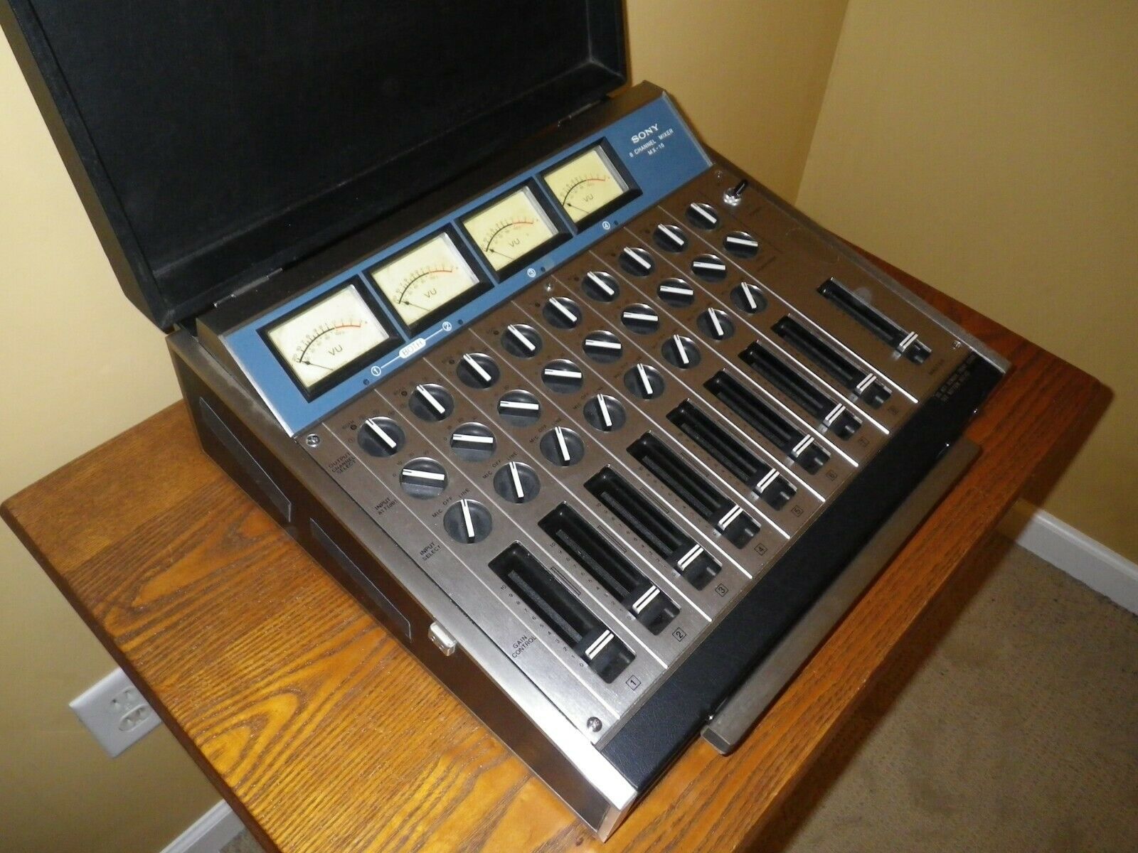 VINTAGE SONY MX - 16 LINE MIXER 8 - CHANNEL AUDIO MIC MICROPHONE MIXING ...