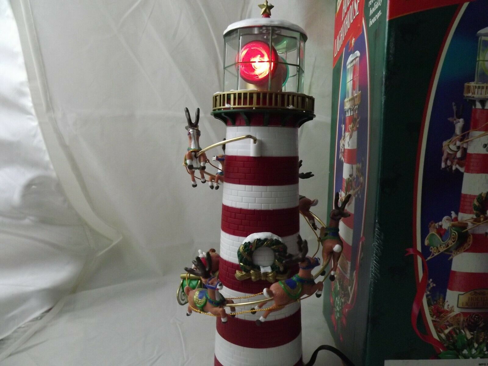 Great Animated Vintage 1996 MR. CHRISTMAS Lighted HOLIDAY LIGHTHOUSE ...